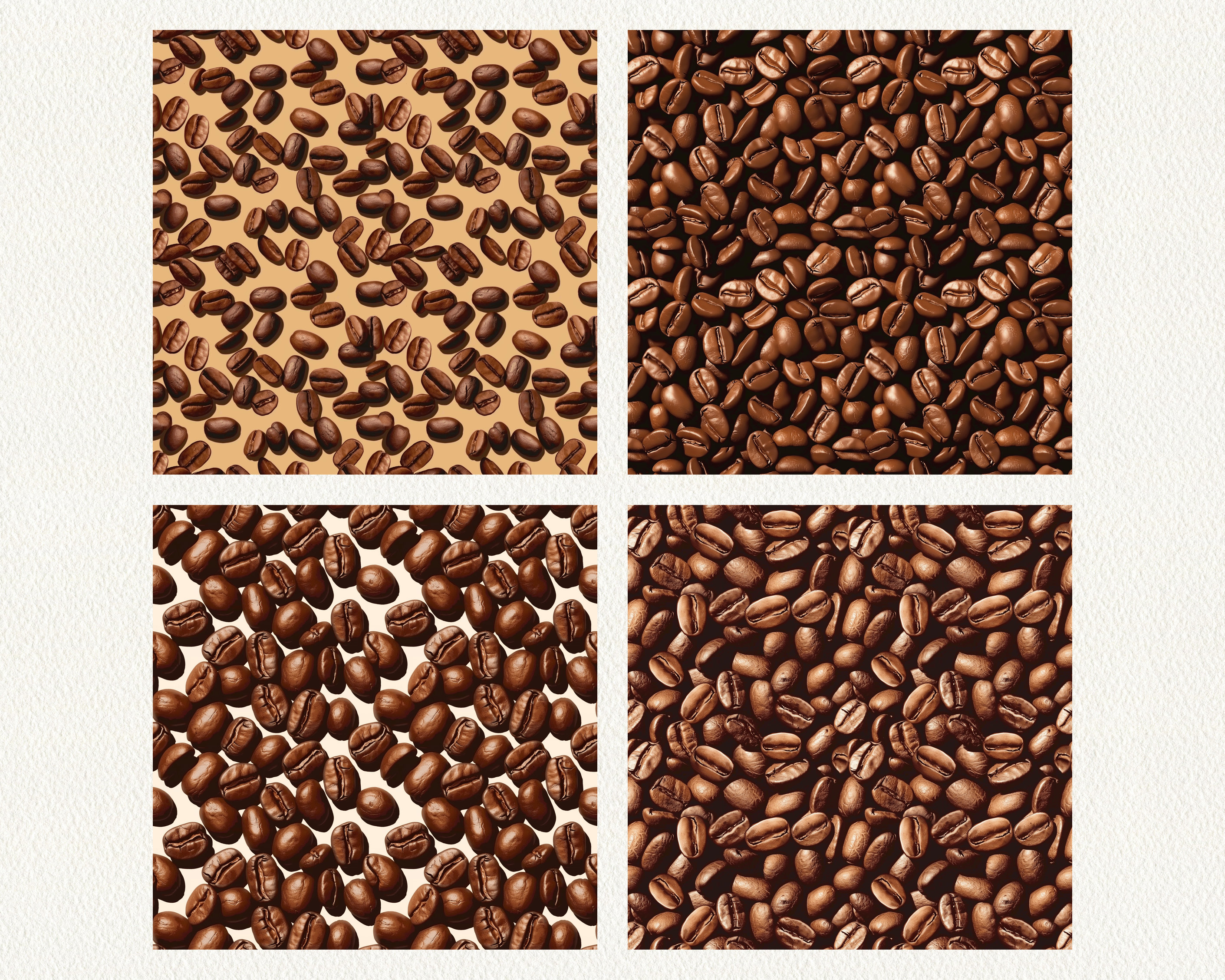 Roasted Coffee Beans Pattern Seamless Digital Papers Printable ...