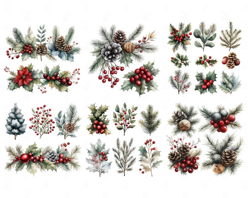Yuletide Branches Leaves Printable Clipart, Png Format, Transparent ...