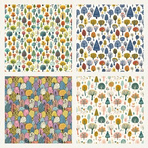 Hip Forest Biome Pattern Seamless Digital Papers - Printable Scrapbook ...