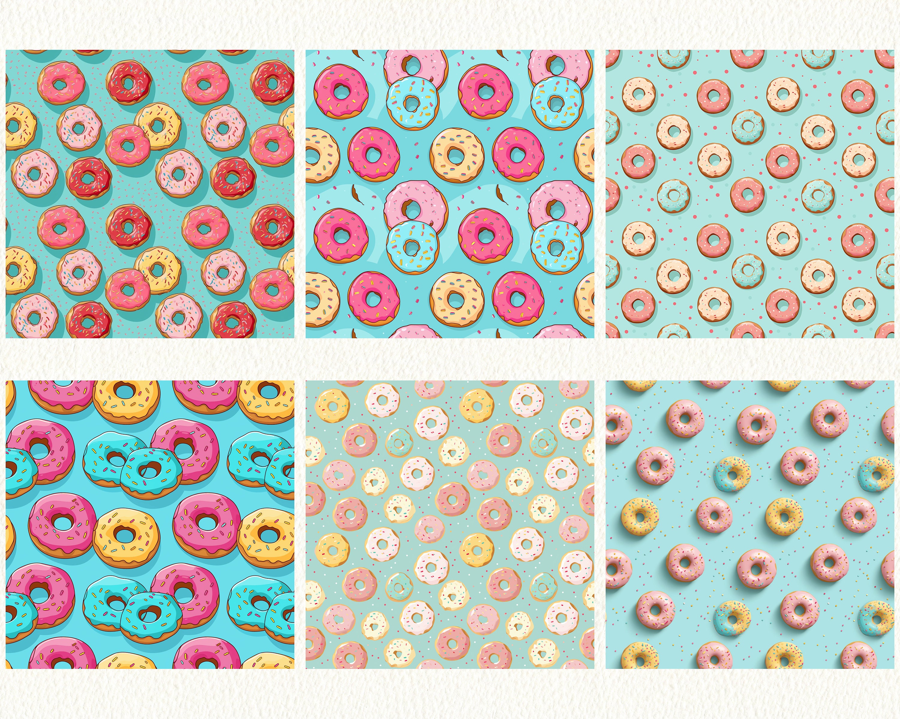 Donut Party Pattern Seamless Digital Papers Tile Patterns Printable ...