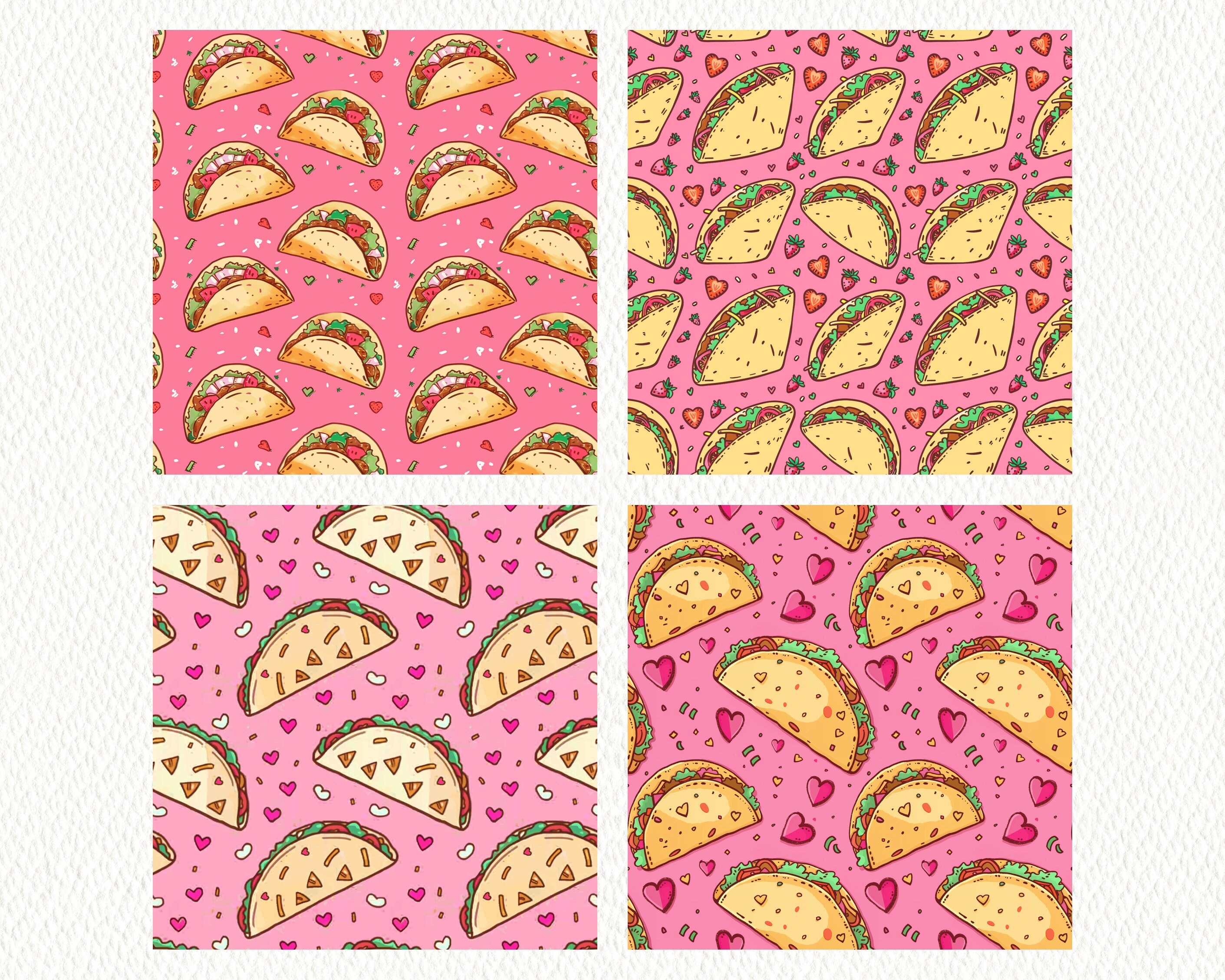 Tacos Pattern Seamless Digital Papers Printable Scrapbook Paper Instant ...