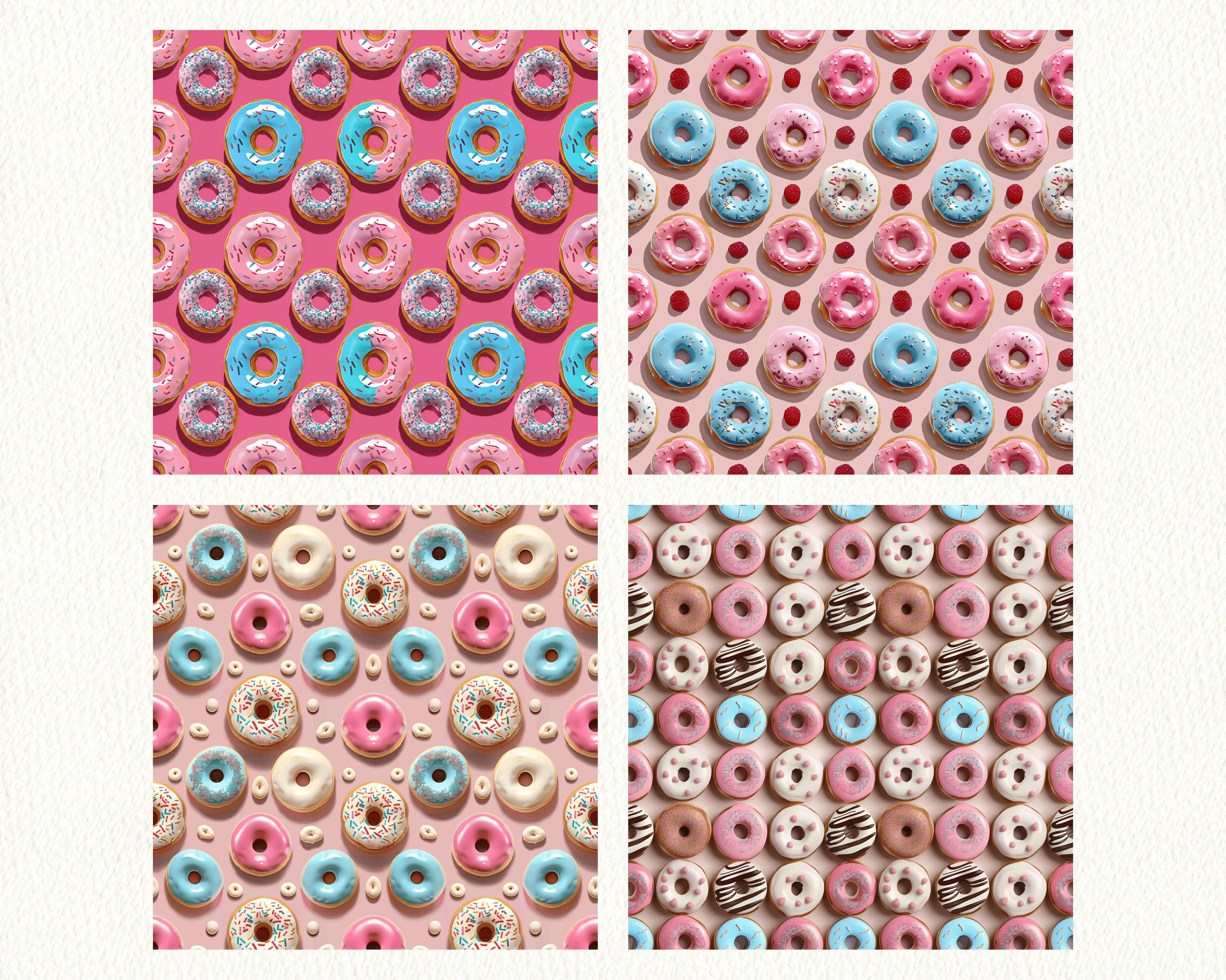 Colorful Donut Pattern Seamless Digital Papers - Printable Scrapbook ...