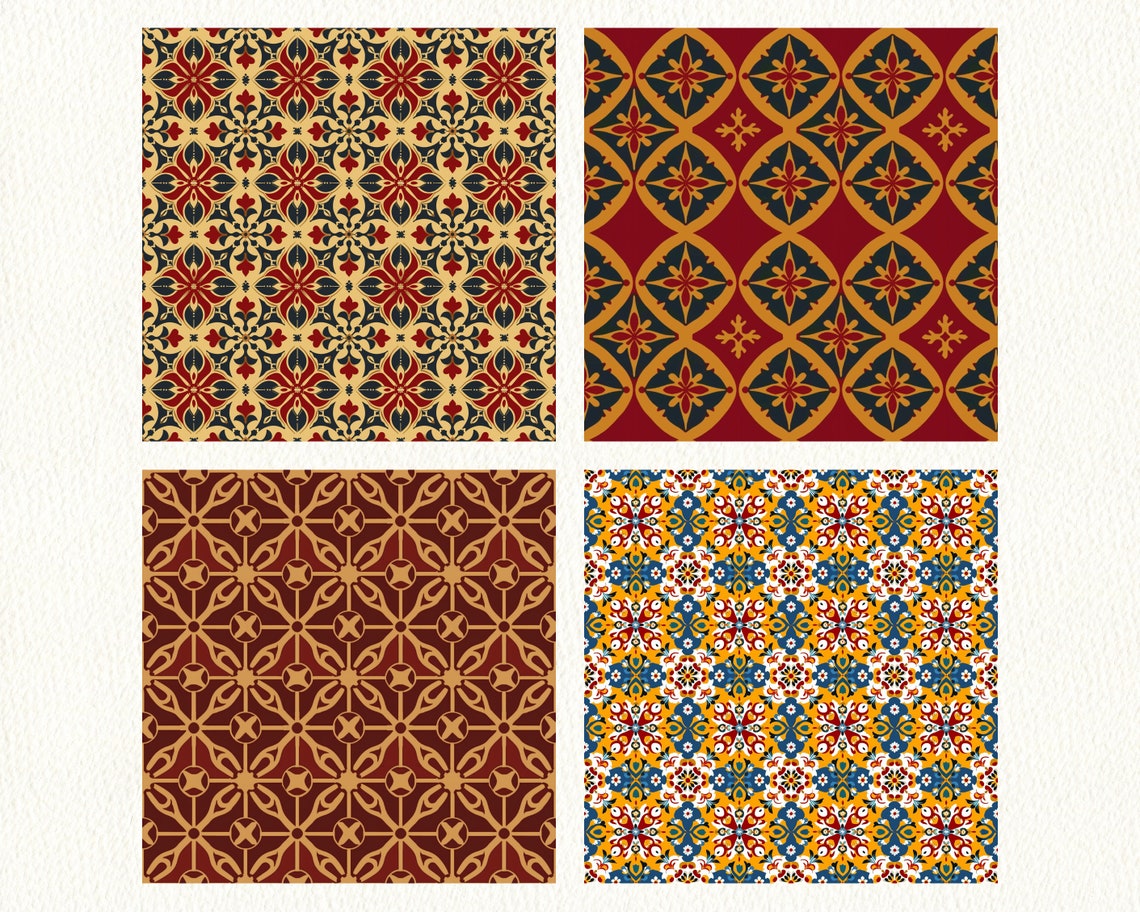 Serbian Monastery Pattern Seamless Digital Papers - Printable Scrapbook ...