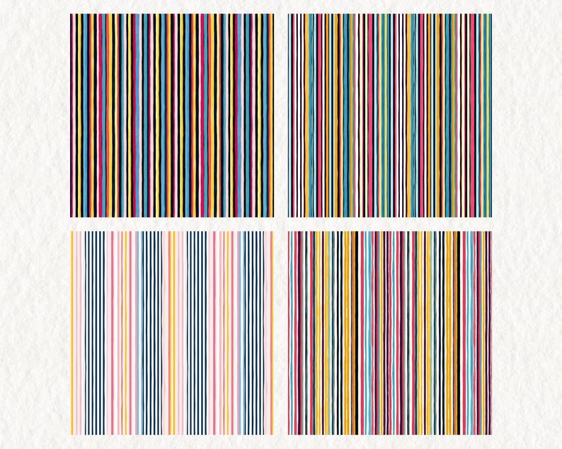 Musical Cat Stripes Pattern Seamless Digital Papers - Printable ...
