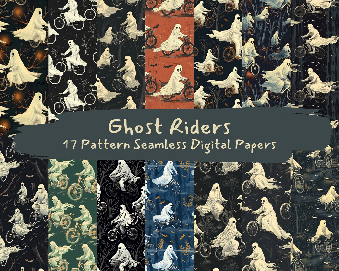 Ghost Riders Pattern Seamless Digital Papers - Printable Scrapbook ...
