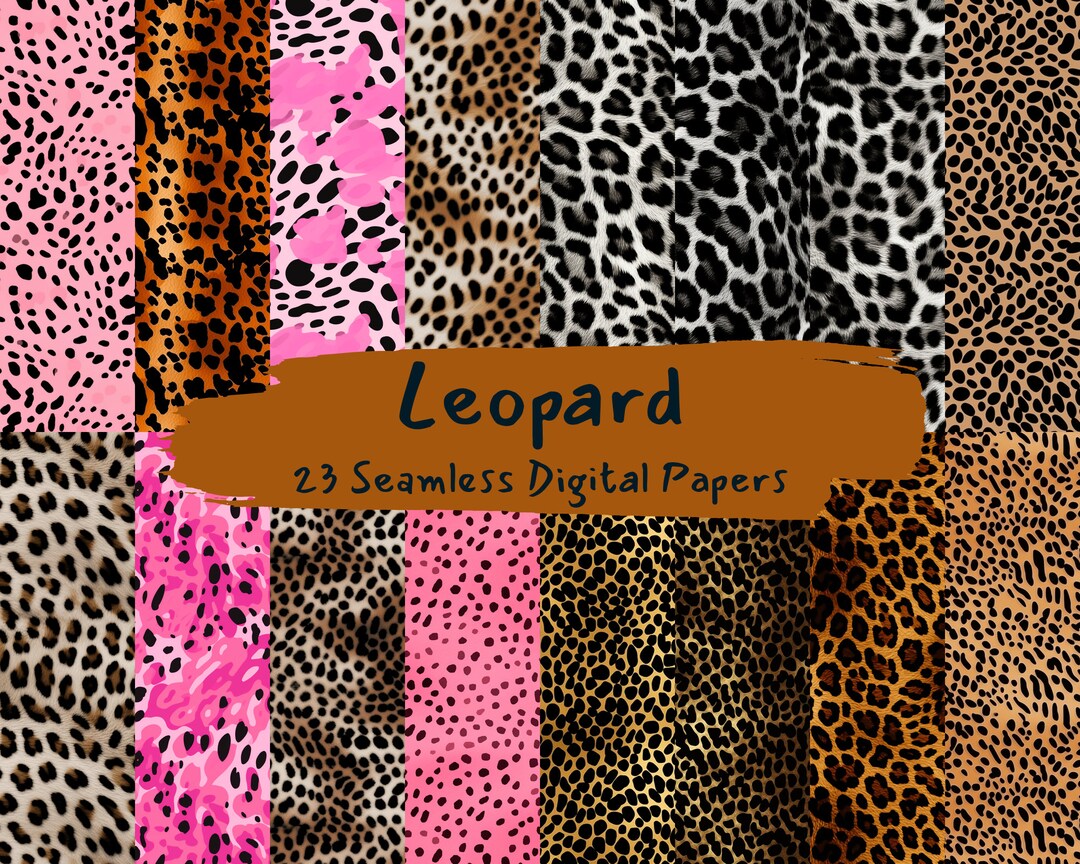 Leopard Skin Print Seamless Digital Papers - Tile Patterns Printable ...