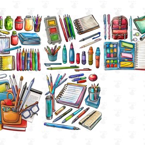 School Supplies Printable Clipart, Png Format, Transparent Background ...