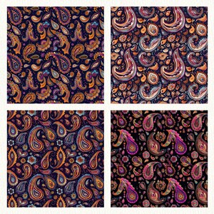 Paisley Bandana Pattern Seamless Digital Papers - Printable Scrapbook ...