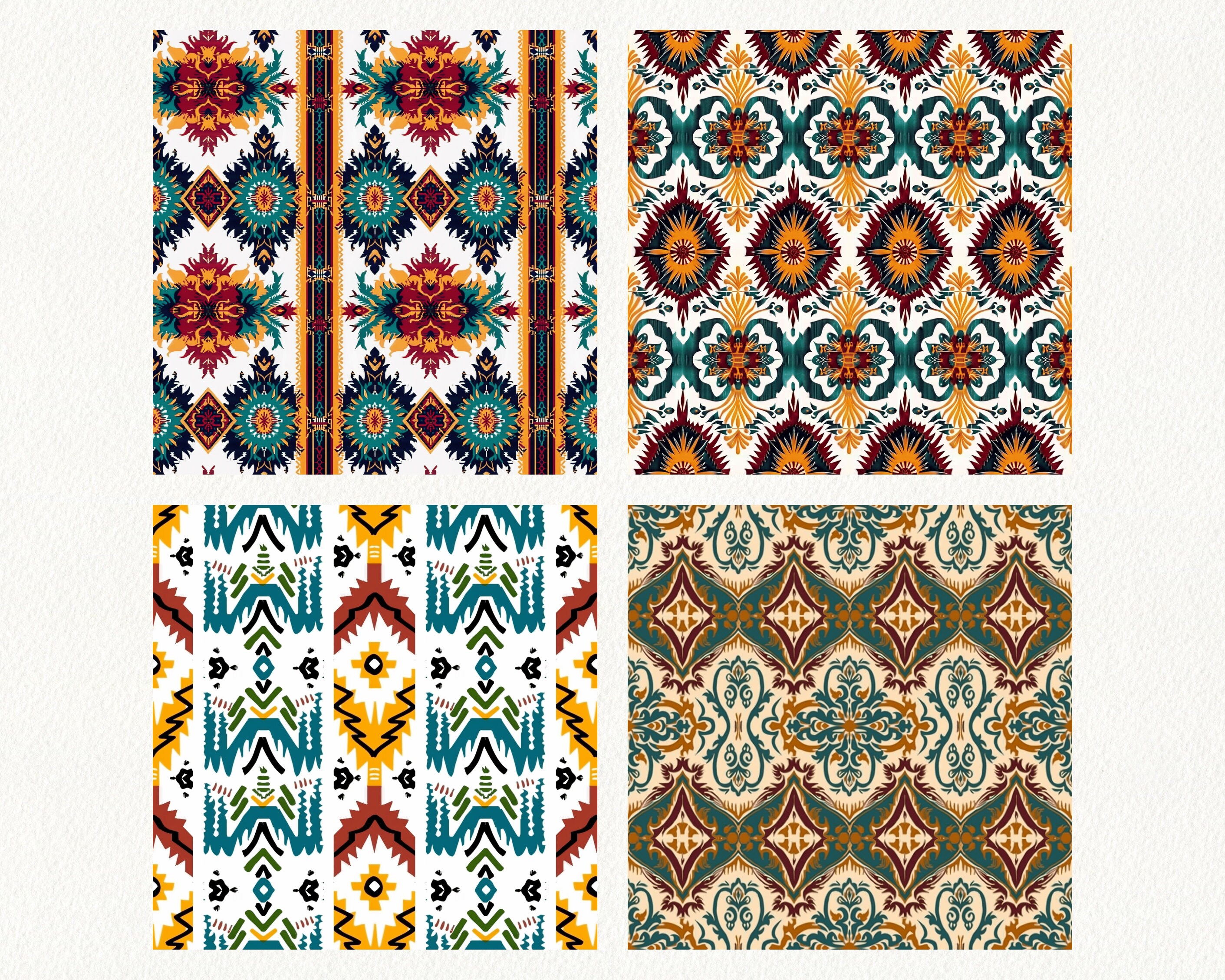 Aztec Boho Embroidery Pattern Seamless Digital Papers - Printable ...