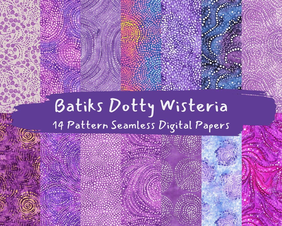 Batiks Dotty Wisteria Pattern Seamless Digital Papers - Printable ...