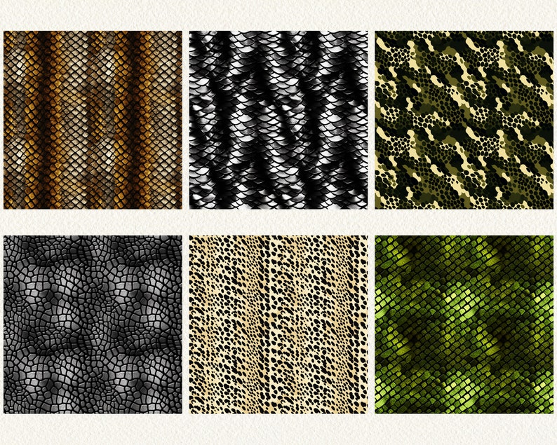 Snake Skin Print Digital Papers Seamless Tile Patterns Printable ...
