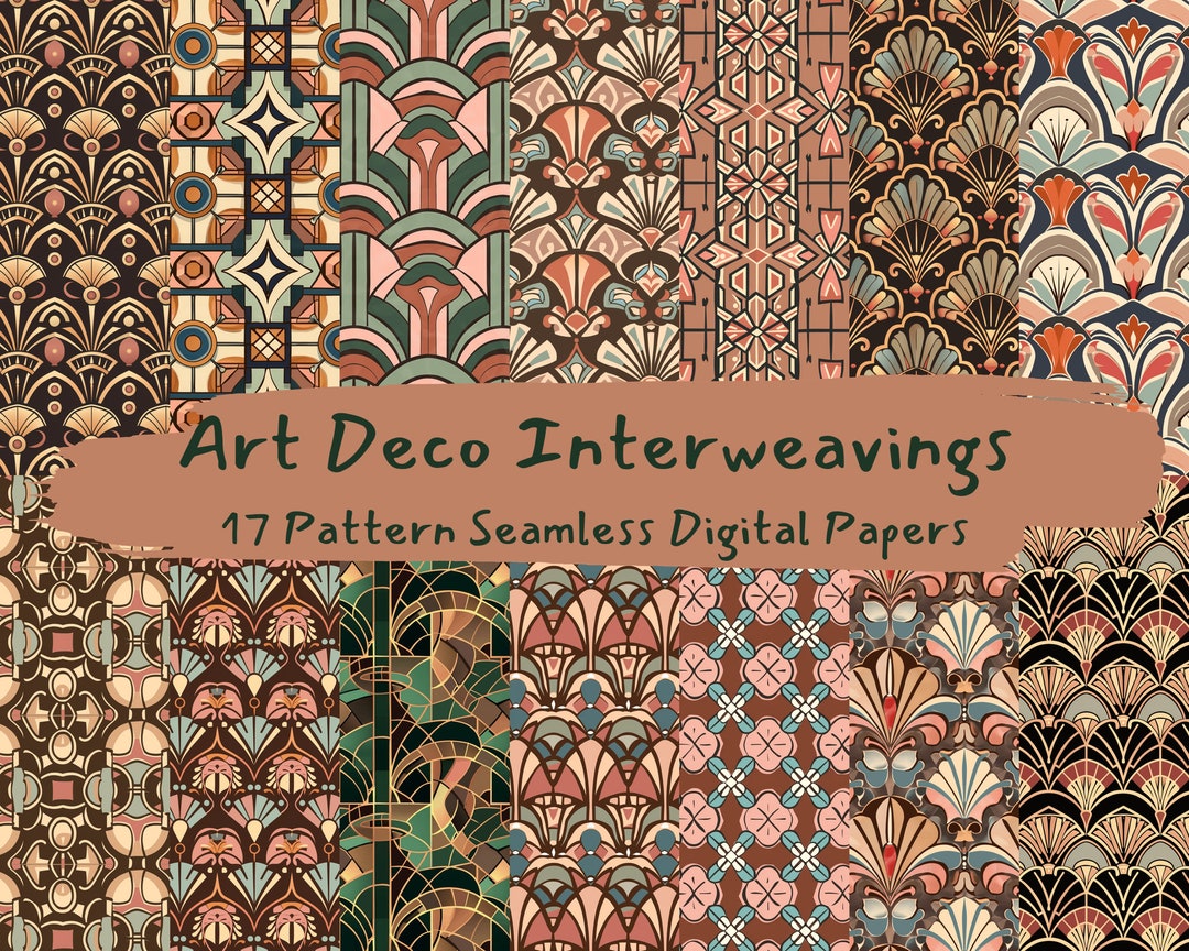 Art Deco Interweavings Pattern Seamless Digital Papers - Printable ...
