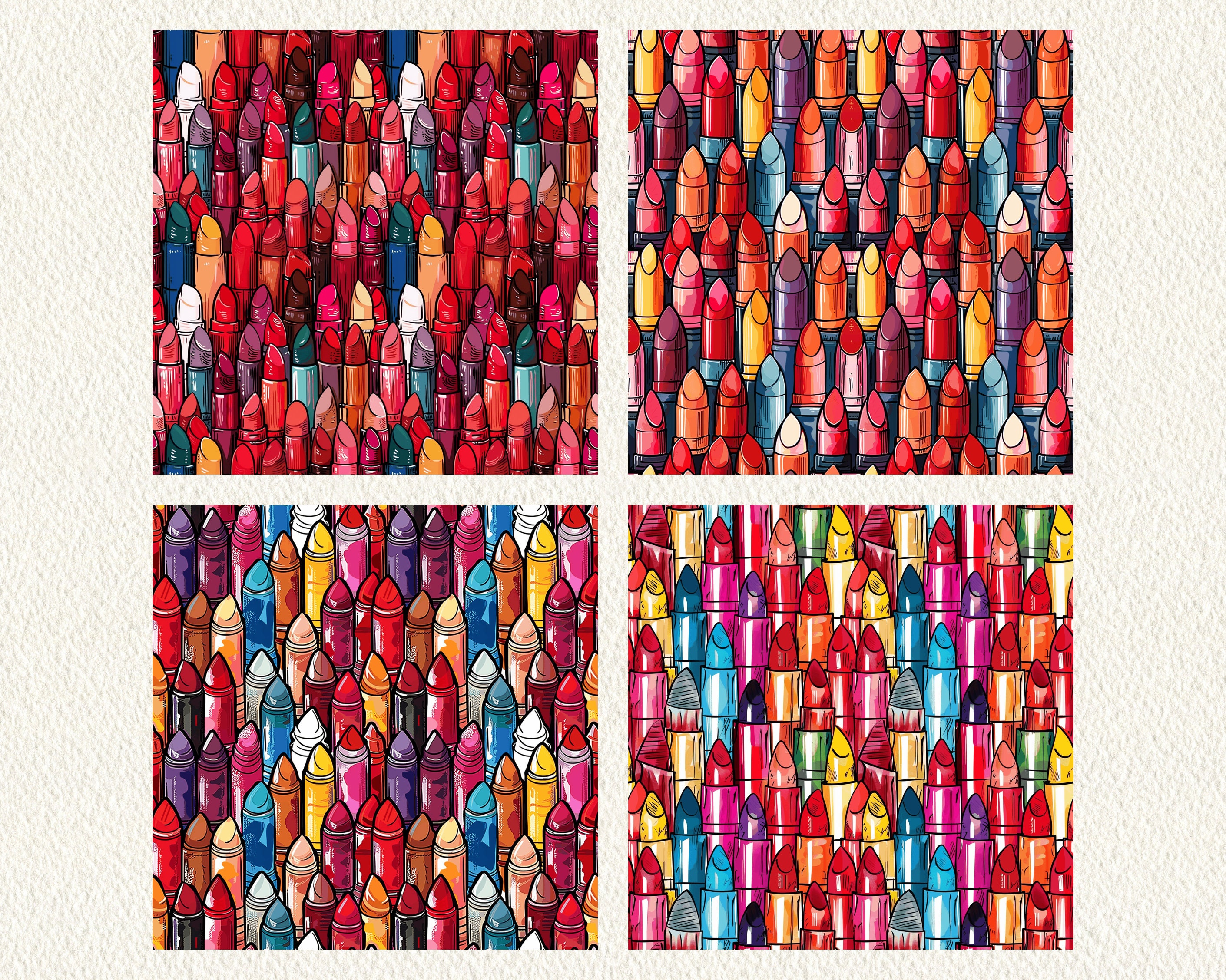 Lipstick Crayon Pattern Seamless Digital Papers - Printable Scrapbook ...
