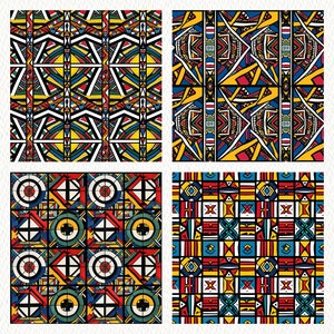 Ndebele Shield Pattern Seamless Digital Papers - Printable Scrapbook ...