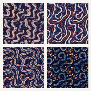 Snake Abstract Art Pattern Seamless Digital Papers - Printable ...