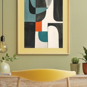 Modern Abstract Geometric Wall Art, Vibrant Digital Print, Instant ...