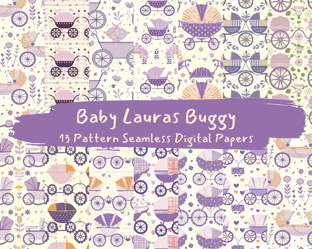 Baby Lauras Buggy Pattern Seamless Digital Papers - Printable Scrapbook ...