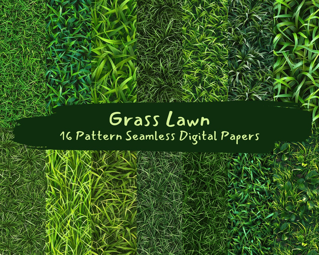 Grass Lawn Pattern Seamless Digital Papers Printable Scrapbook Paper ...