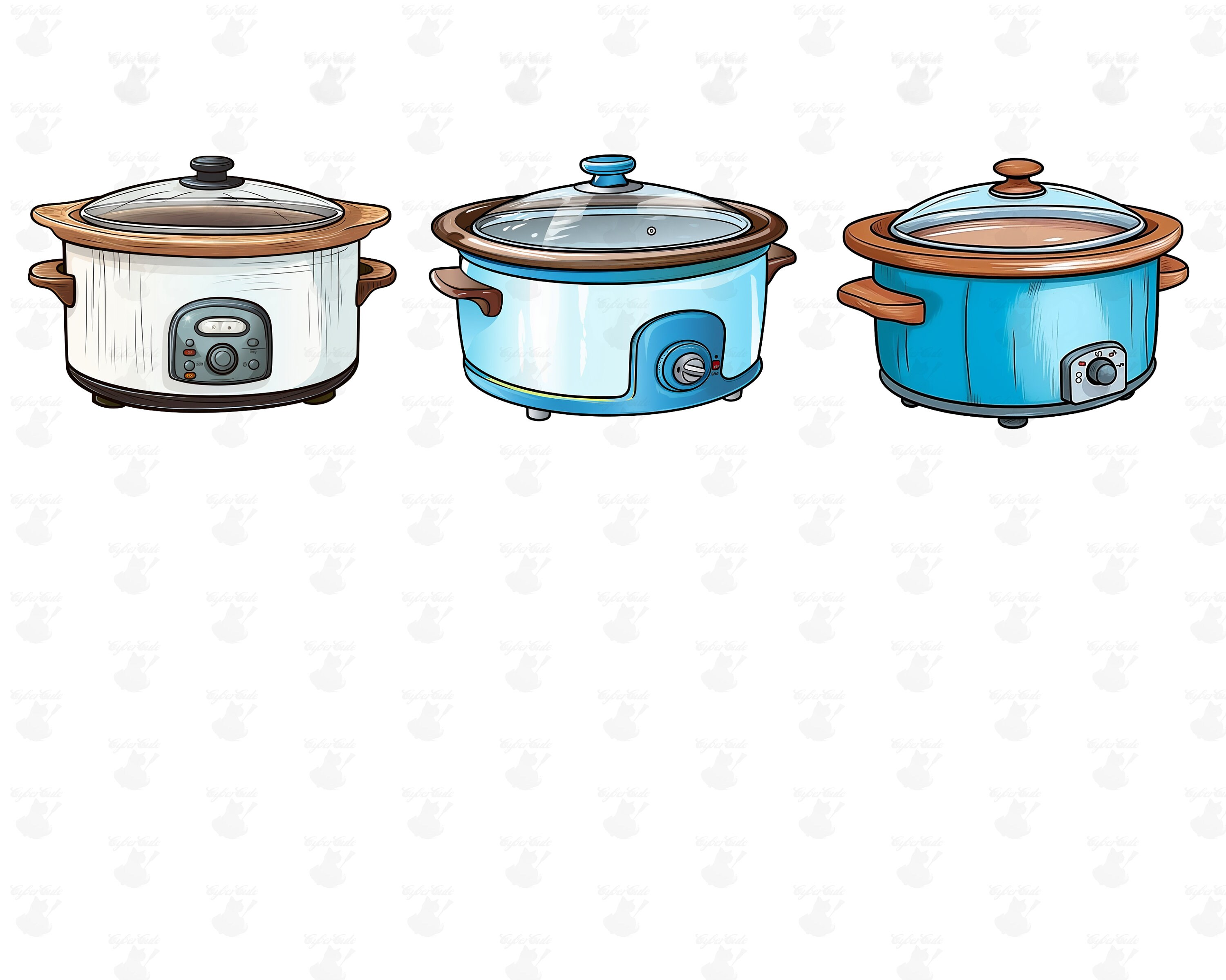 Doodle Home Cooker Digital Printable Clip Art Graphics in PNG - Etsy