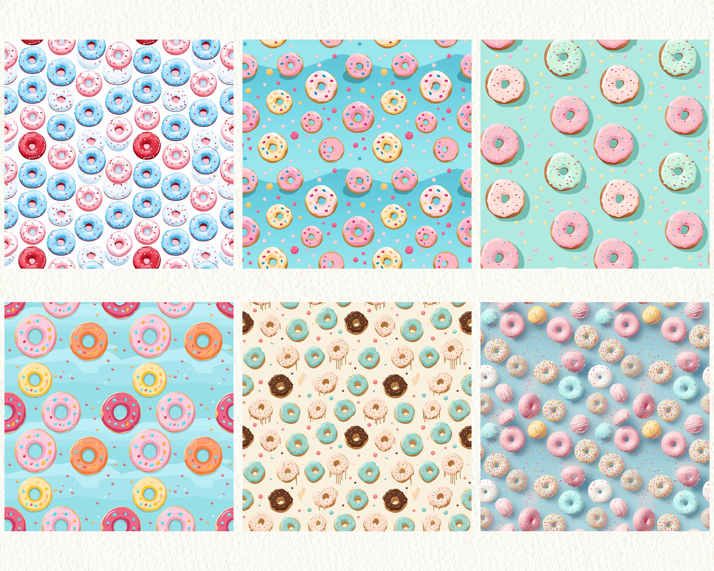 Donut Party Pattern Seamless Digital Papers Tile Patterns Printable ...