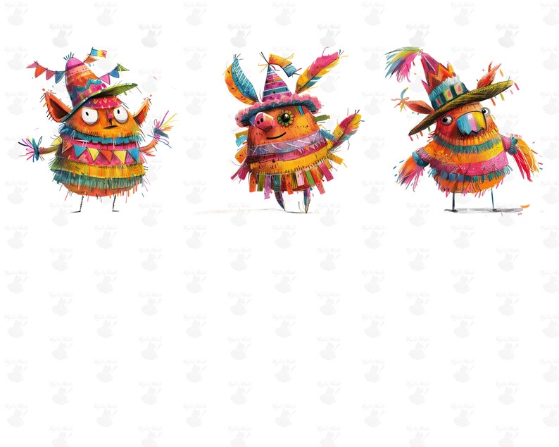 Mexican Pinata Digital Printable Clipart Bundle in PNG Format ...