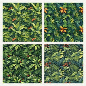 Costa Rican Jungle Pattern Seamless Digital Papers - Printable ...