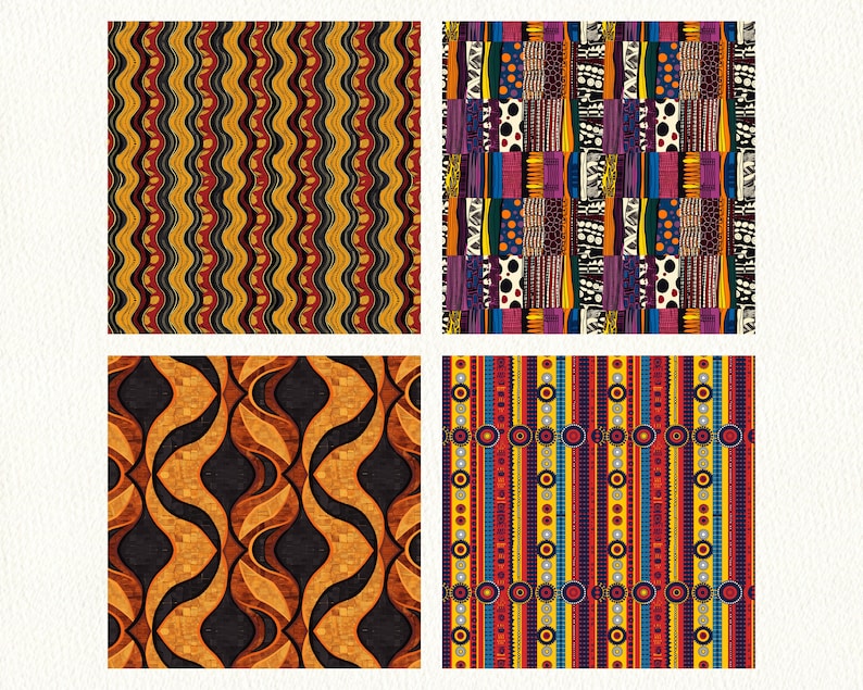 African Ankara Pattern Seamless Digital Papers Printable Scrapbook ...