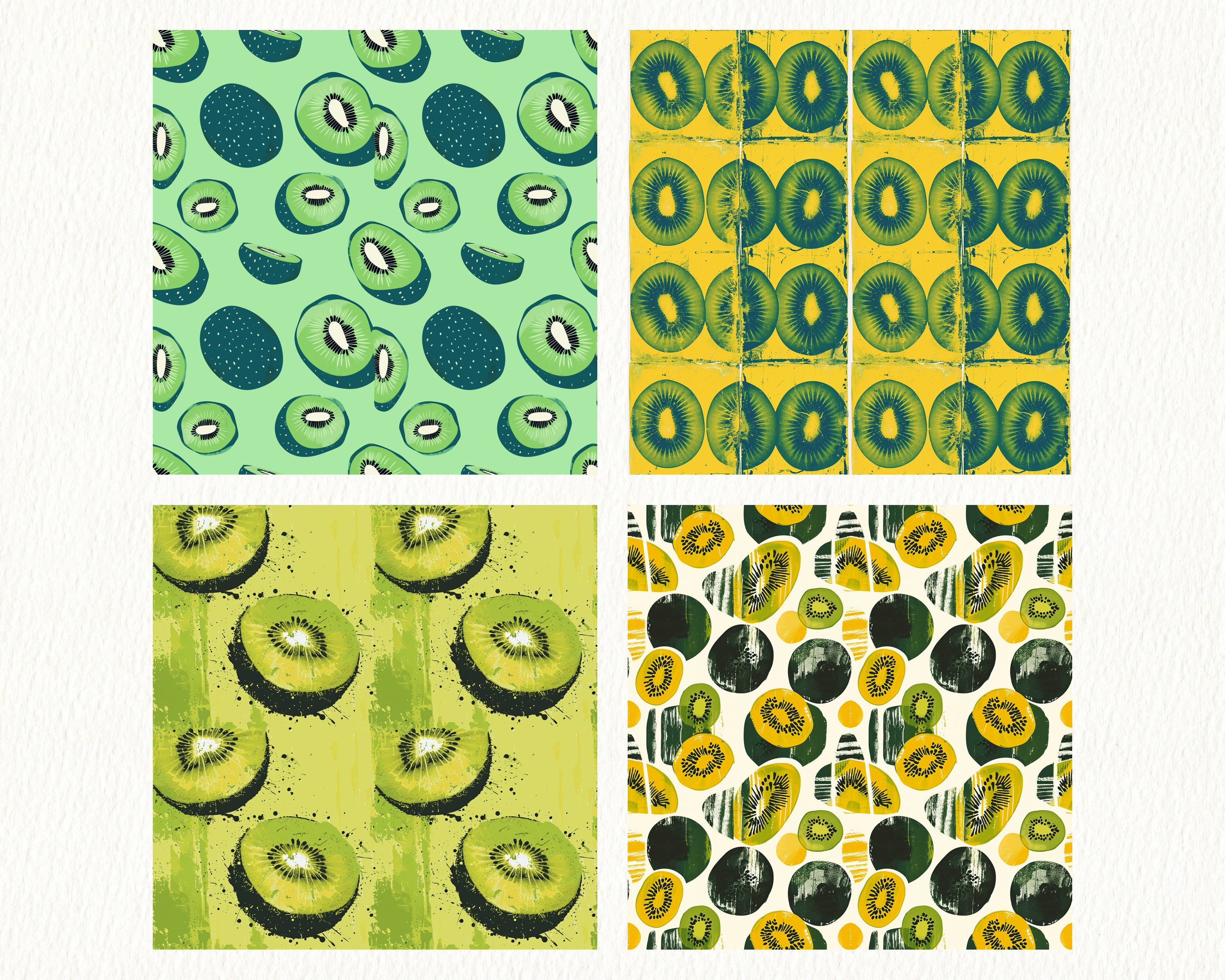 Kiwi Fruit Pattern Seamless Digital Papers - Tile Patterns Printable ...