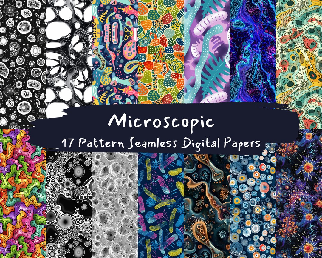Microscopic Pattern Seamless Digital Papers - Printable Scrapbook Paper ...
