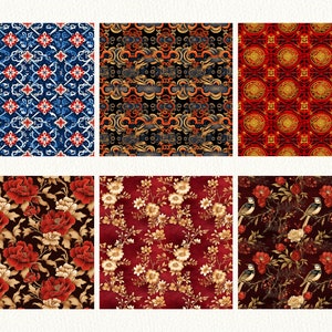 Chinese Silk Pattern Seamless Digital Papers - Tile Patterns Printable ...
