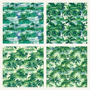 Paradise Island Green Pattern Seamless Digital Papers - Printable ...