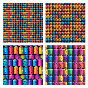 Rainbow Spray Paint Can Pattern Seamless Digital Papers - Printable ...