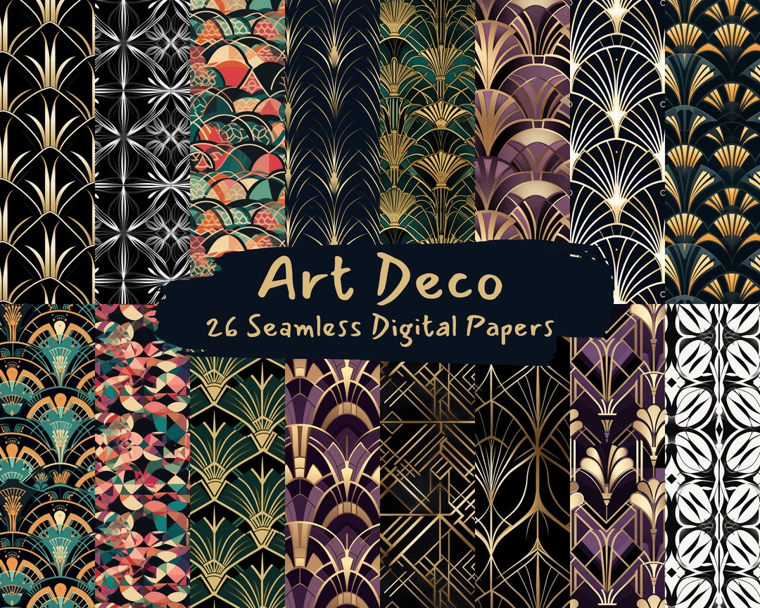 Art Deco Pattern Seamless Digital Papers - Seamless Tile Patterns ...