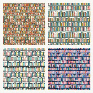 Library Comic Pattern Seamless Digital Papers - Printable Scrapbook ...