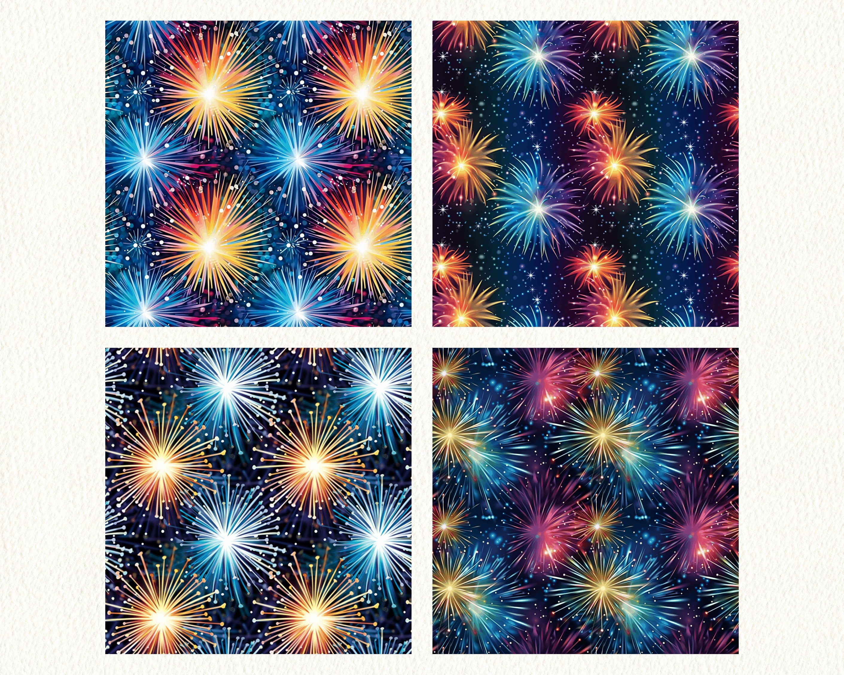 Rainbow Fireworks Pattern Seamless Digital Papers Printable Scrapbook ...
