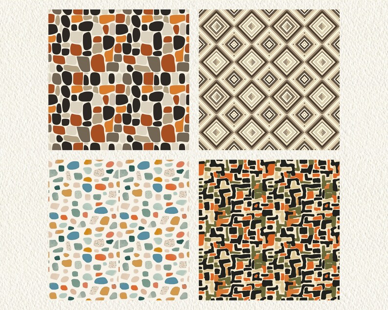 Picasso Neutral Color Pattern Seamless Digital Papers - Printable ...