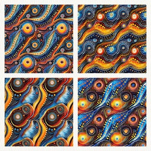 Australian Aboriginal Art Pattern Seamless Digital Papers - Printable ...