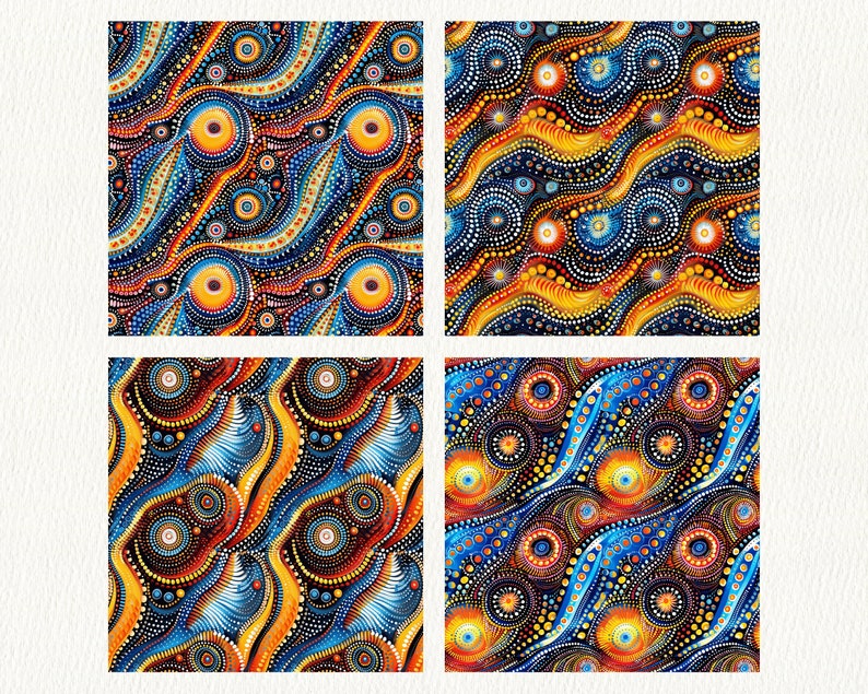 Australian Aboriginal Art Pattern Seamless Digital Papers Printable ...