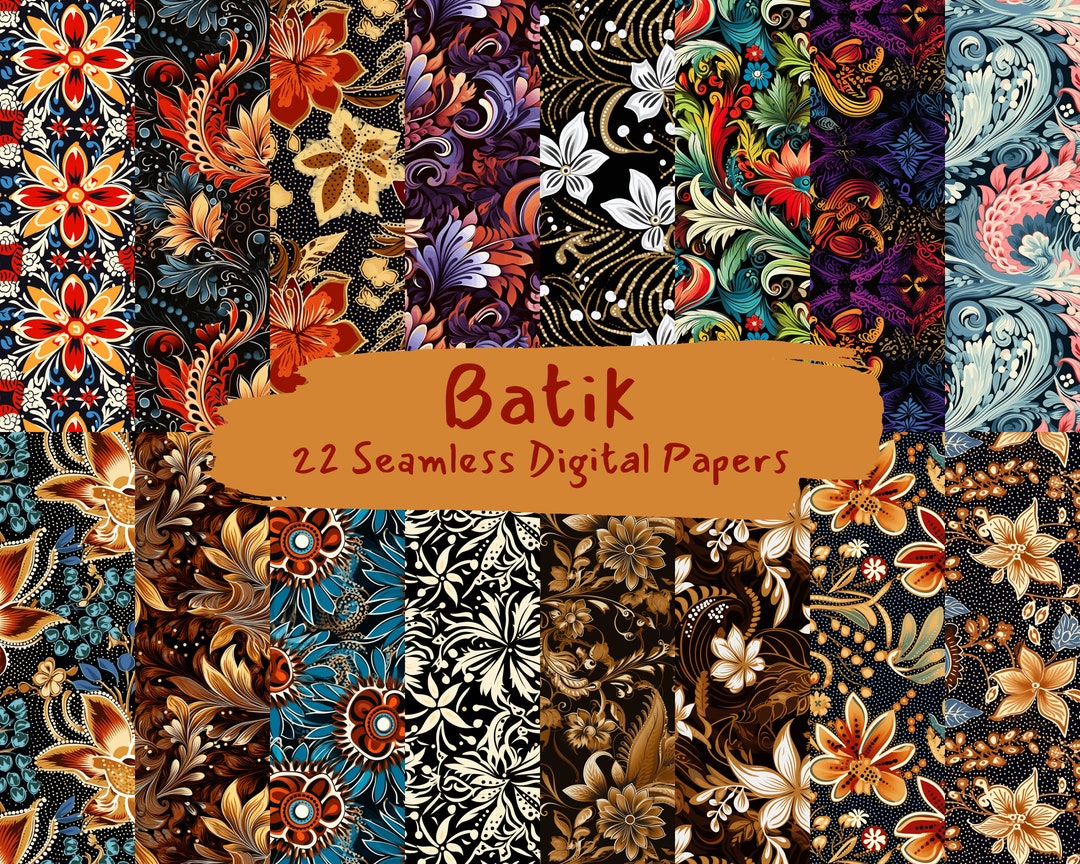 Batik Pattern Scrapbook Papers, Seamless Printable Patterns, Instant ...