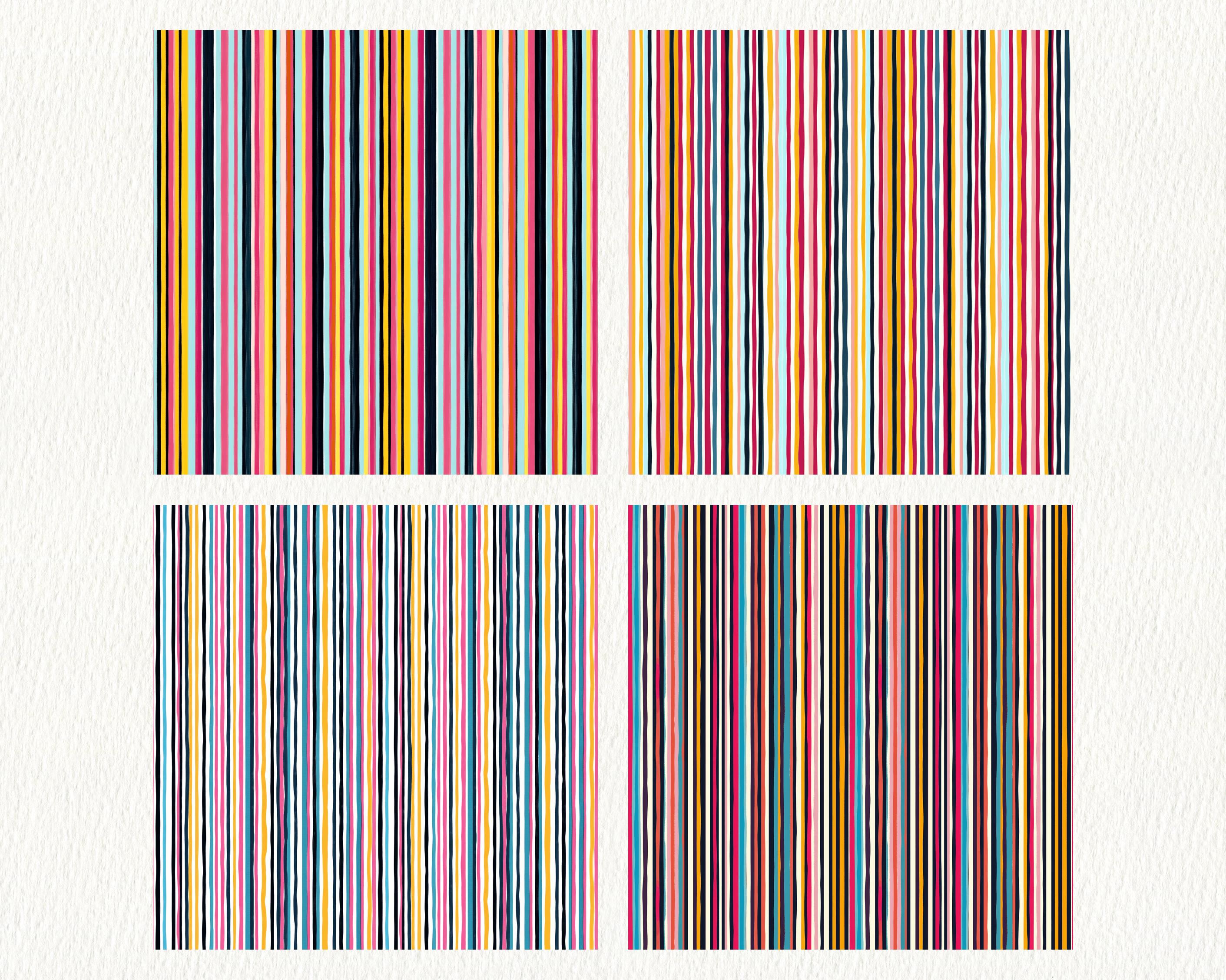 Musical Cat Stripes Pattern Seamless Digital Papers - Printable ...