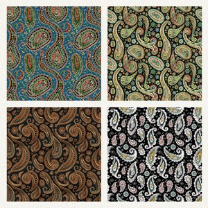 Filigree Paisley Pattern Seamless Digital Papers - Printable Scrapbook ...