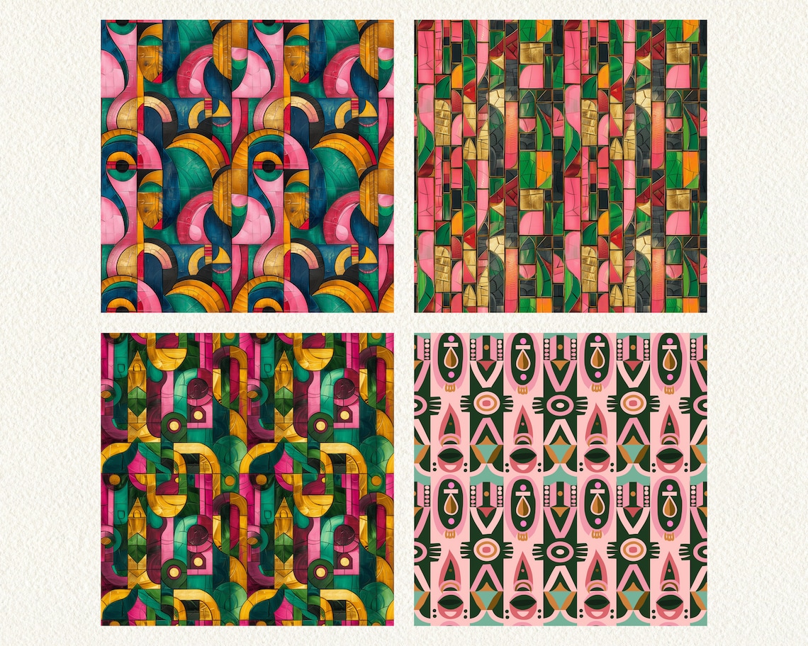 South African Zulu Pattern Seamless Digital Papers Printable Scrapbook ...
