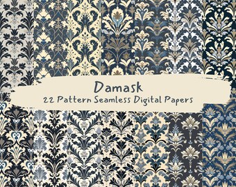 Damask Digital Pattern - Instant Download - Etsy