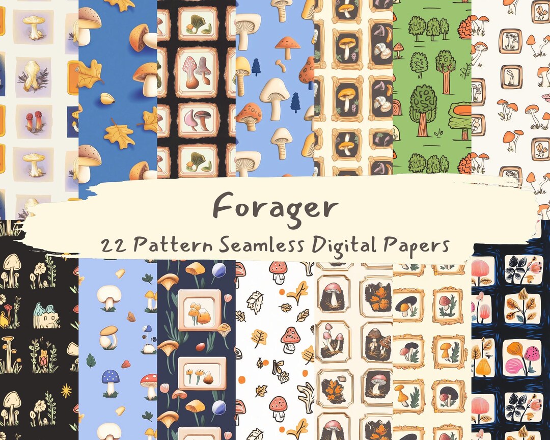 Forager Pattern Seamless Digital Papers - Printable Scrapbook Paper Png ...
