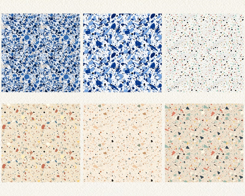 Terrazzo Pattern Seamless Digital Papers - Tile Patterns Printable ...