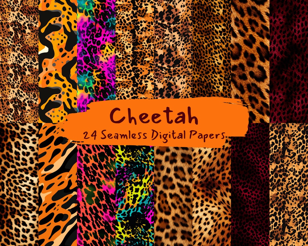 Cheetah Print Digital Paper - Seamless Tile Patterns Printable ...