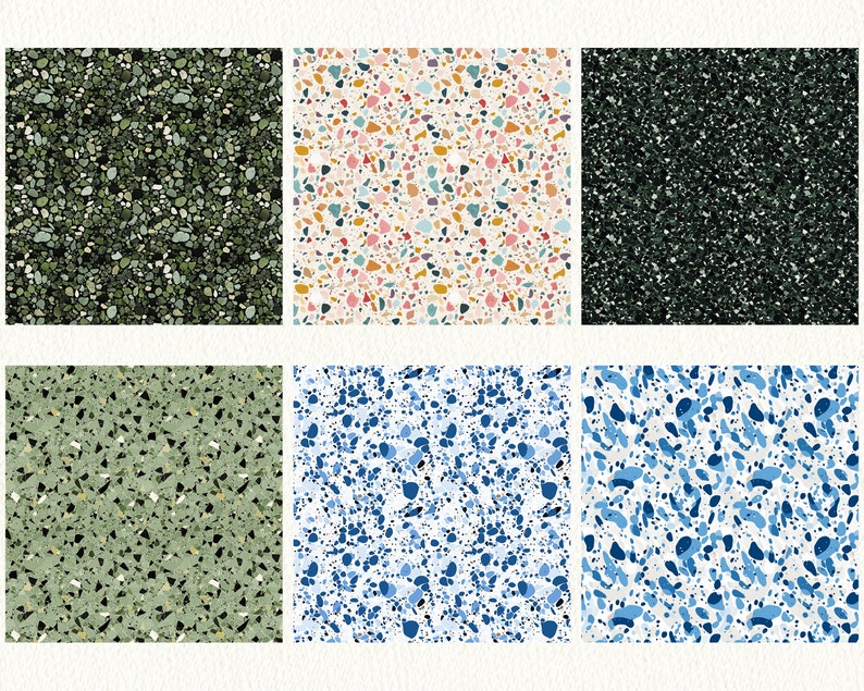 Terrazzo Pattern Seamless Digital Papers - Tile Patterns Printable ...