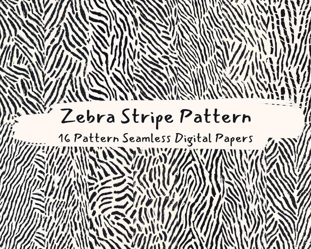 Zebra Stripe Pattern Pattern Seamless Digital Papers - Printable ...