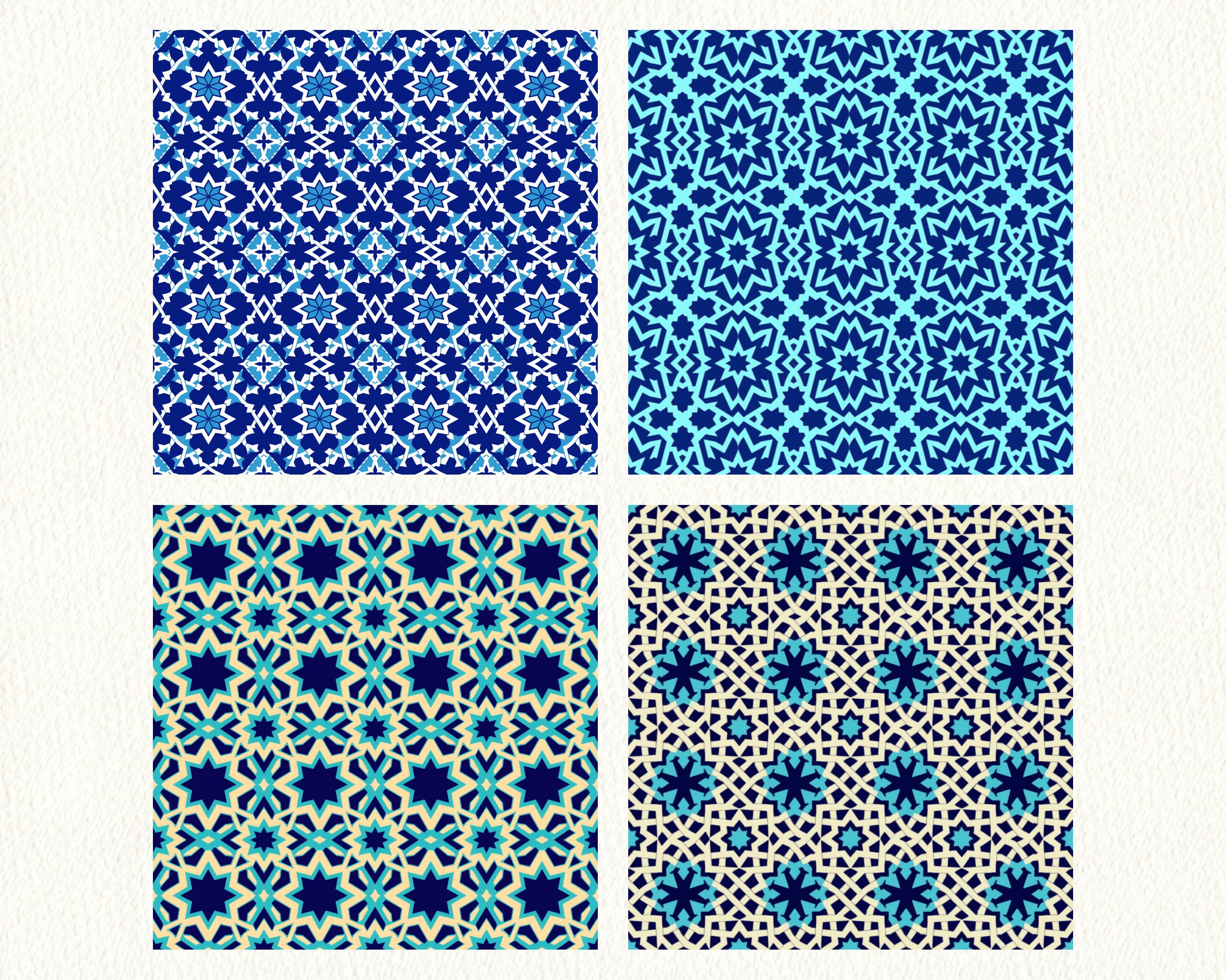Islamic Geometric Pattern Seamless Digital Papers - Printable Scrapbook ...