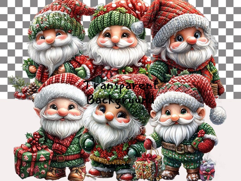 Christmas Gnome Printable Clipart, Png Format, Transparent Background ...